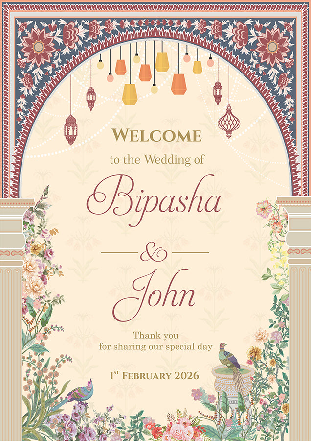 2057 Portrait Personalised Wedding Welcome Poster – A1 Welcome Board Sign – Shadicards.Com