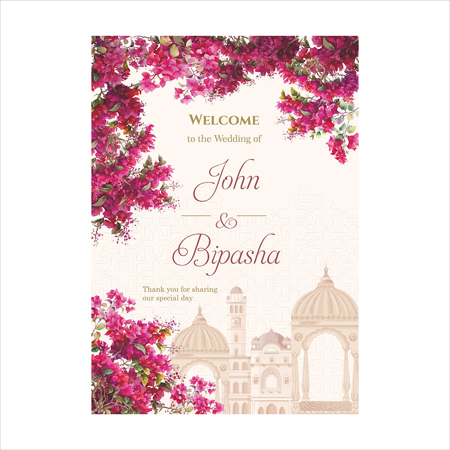 2060 Portrait Personalised Wedding Welcome Poster – A1 Welcome Board – Shadicards.Com