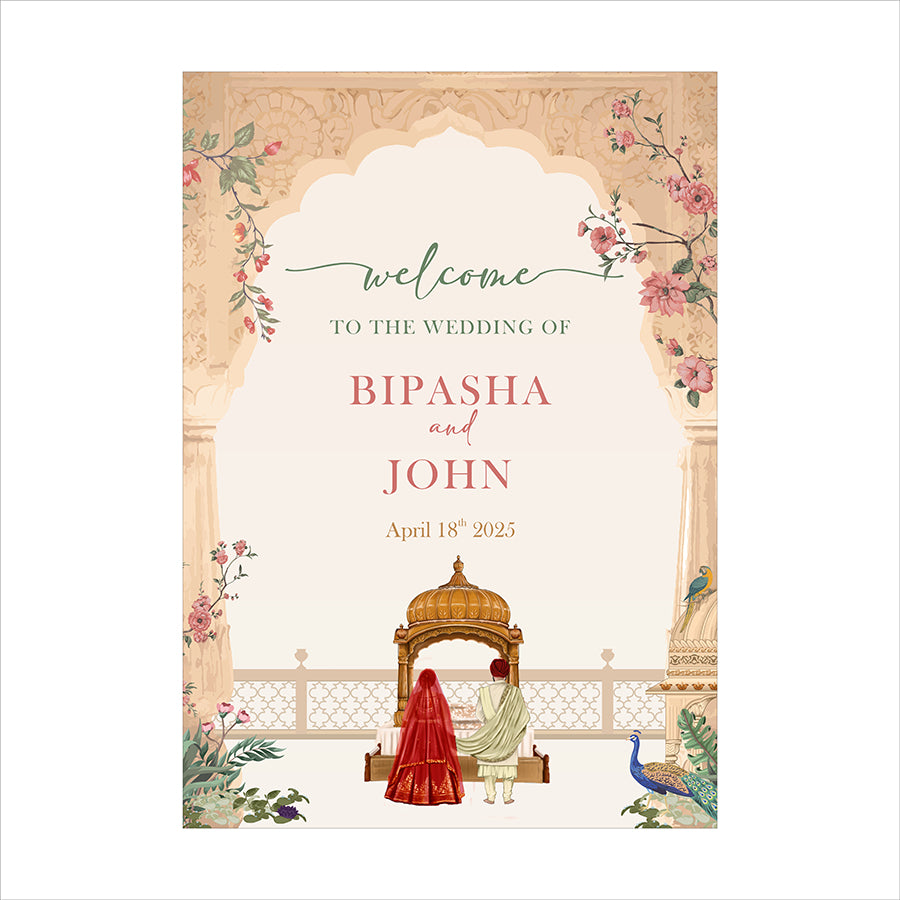 2062 Portrait Personalised Wedding Welcome Poster – A1 Welcome Board – Shadicards.Com