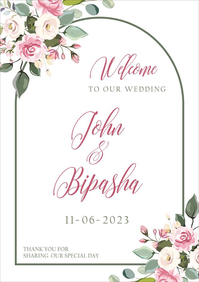 2024 – A1 Mounted Welcome Board Poster – Shadicards.Com