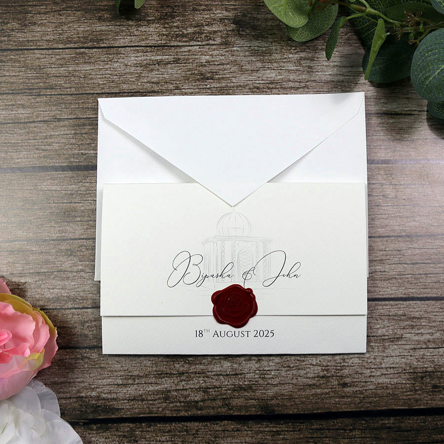 ABC FC 112 Elegant two fold Invitation with Envelope – Shadicards.Com