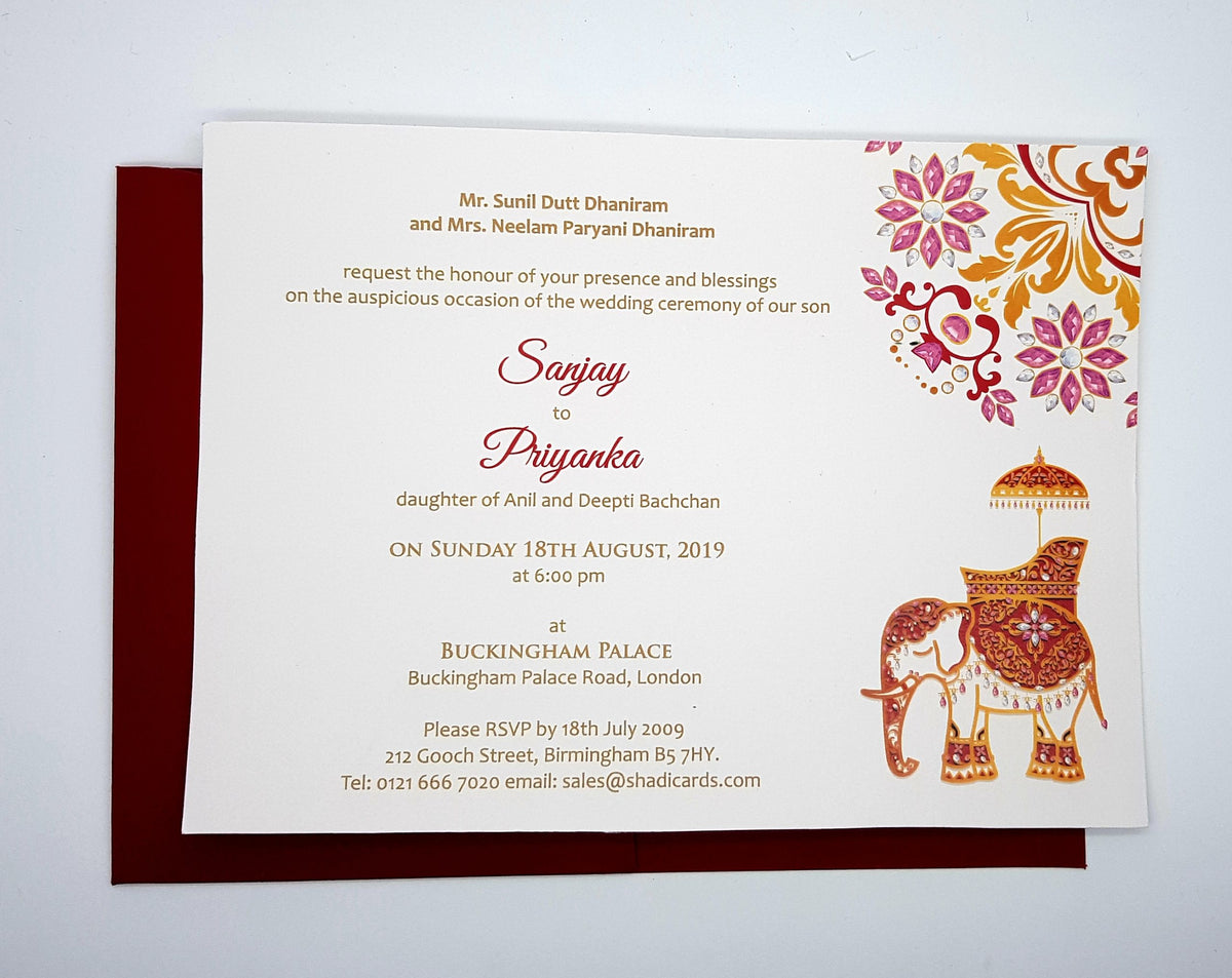 Red Heritage Pocket Invitation ABC 473A – Shadicards.Com