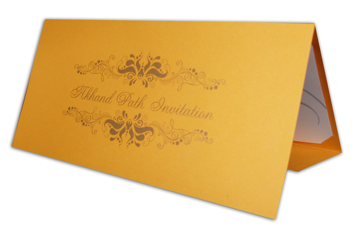 Sikh saffron Sri akhand Sahib path invitations ABC 491 – Shadicards.Com