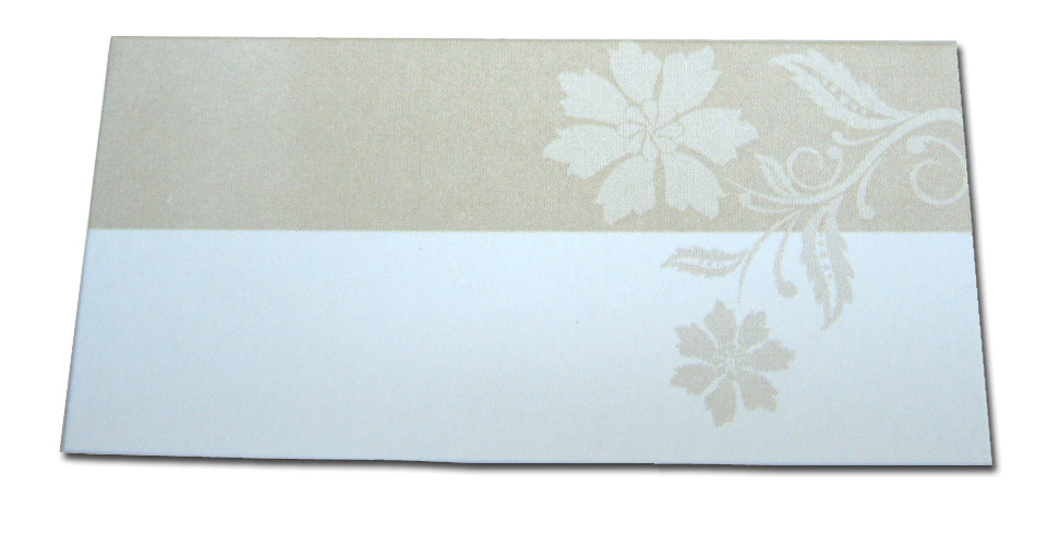 PL09 Beige flower design table place card – Shadicards.Com
