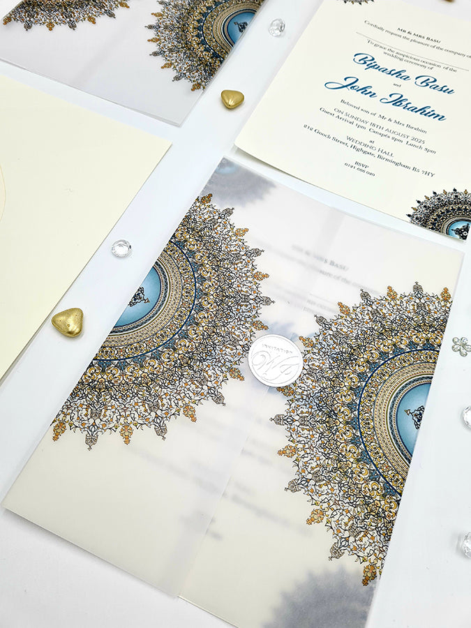 Majestic Mandala Print Translucent Vellum Invitation ABC 1084 – Shadicards.Com