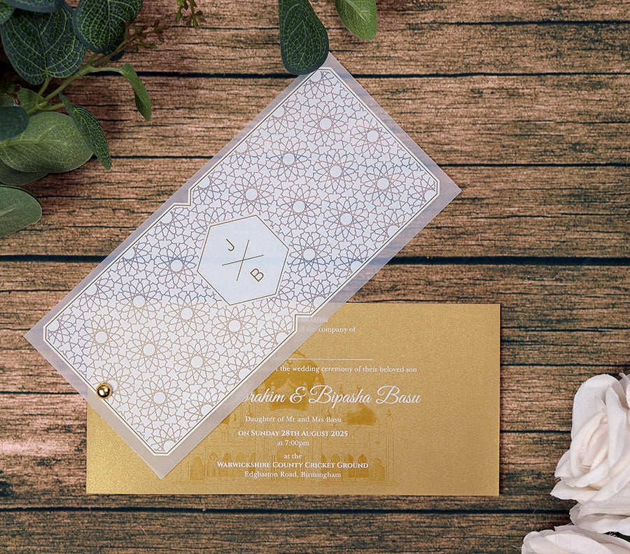 DL 1186 Vellum Wedding Invitation – Shadicards.Com
