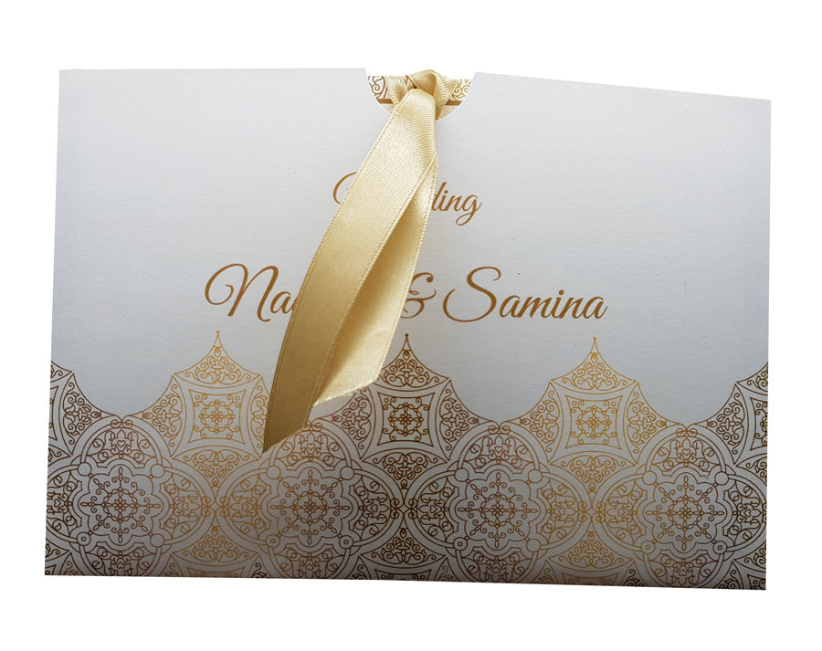 Golden Damask Pocket Invitation ABC 895 – Shadicards.Com