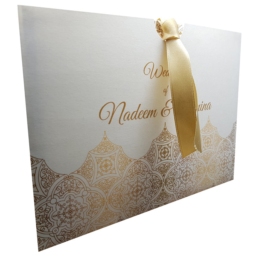 Golden Damask Pocket Invitation ABC 895 – Shadicards.Com