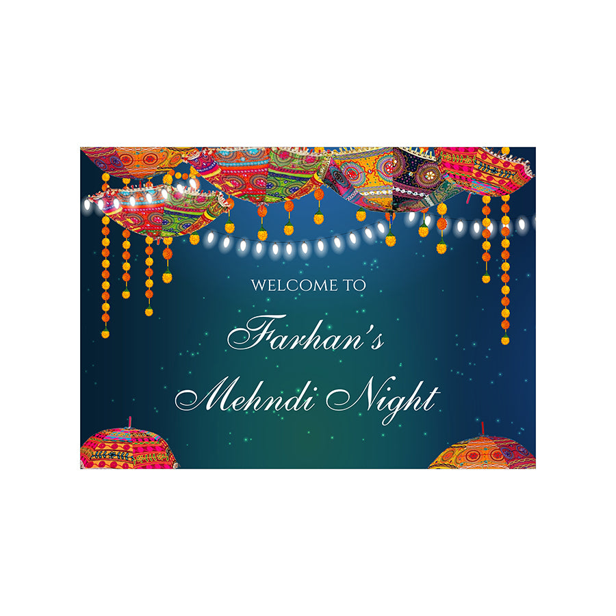 Mehndi Night 106 – A1 Mounted Welcome Poster – Shadicards.Com