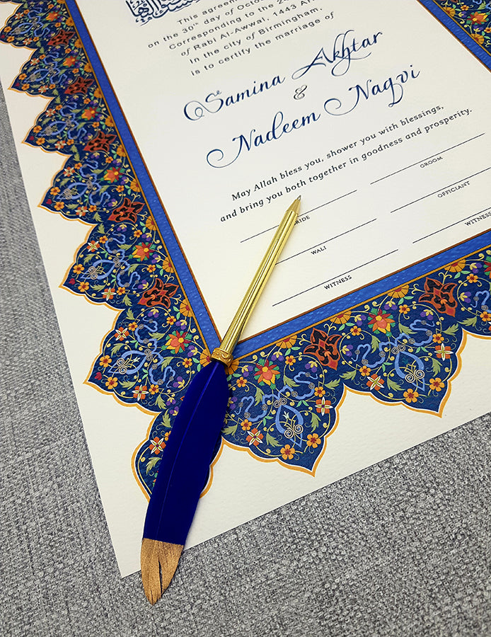 NK 108 Personalised Nikah Nama – Shadicards.Com