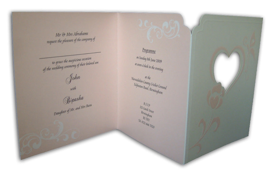 Peach heart floral folded wedding invitation card | Panache 7034 – Shadicards.Com