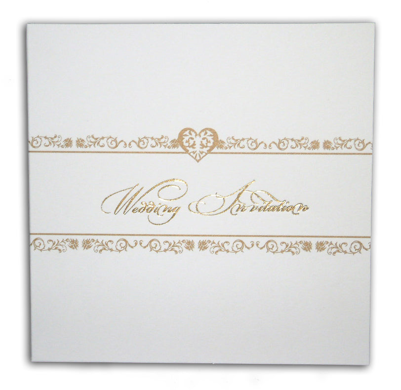 WGW 1515 Graceful Garland white gold invitations – Shadicards.Com