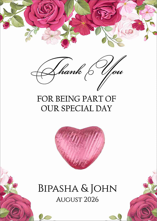 Floral Flat A6 Favour Cards FV114 – Add Your Own Chocolate Treat ...