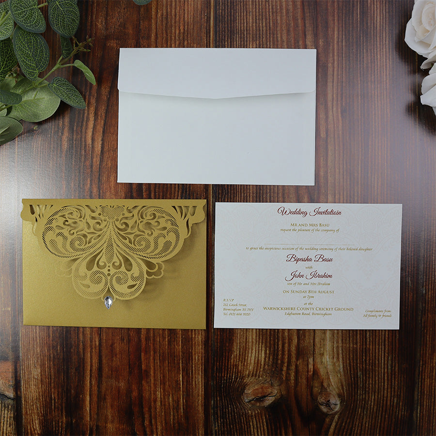 Gold Butterfly Wing Pocket Invitation LC 7011 – Shadicards.Com