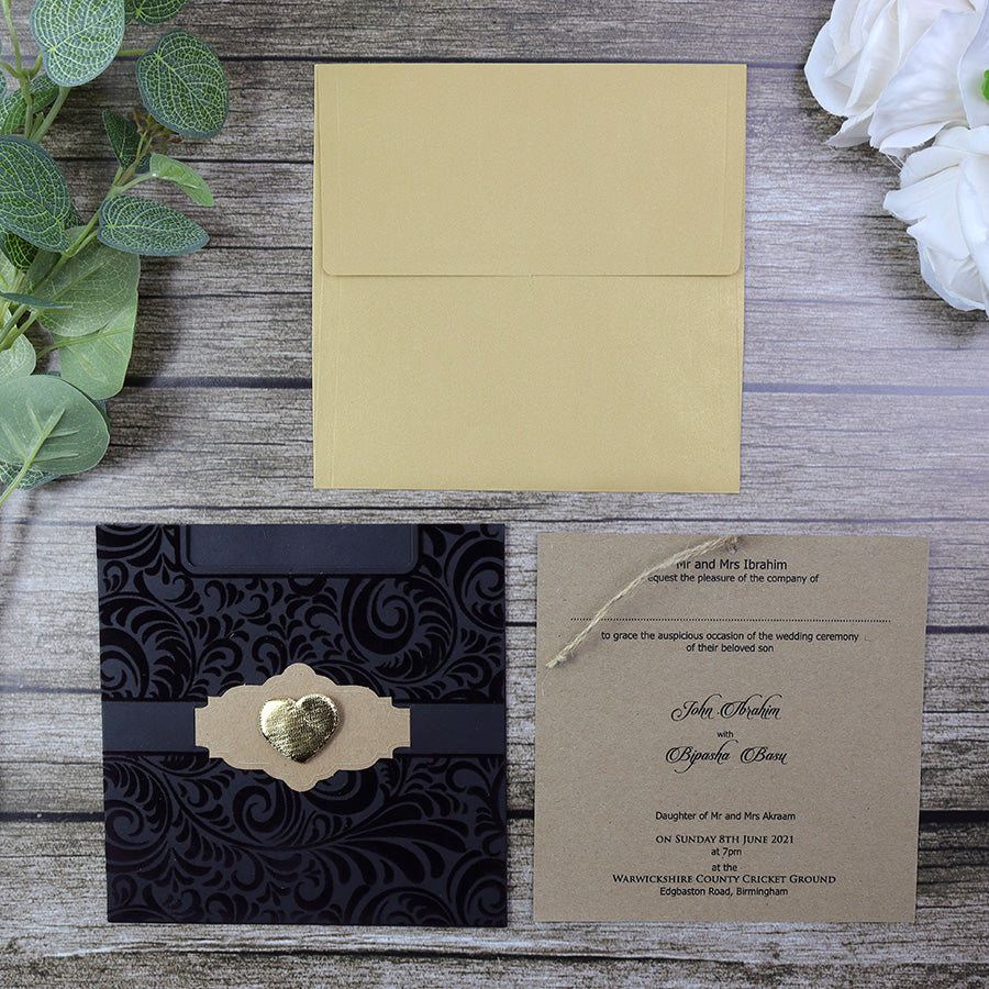SC 5577 Hindu Velvet Pocket Invitation – Shadicards.Com