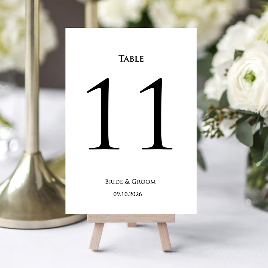 Personalized A5 Wedding Table Numbers: Tailored Elegance for Your Spec ...
