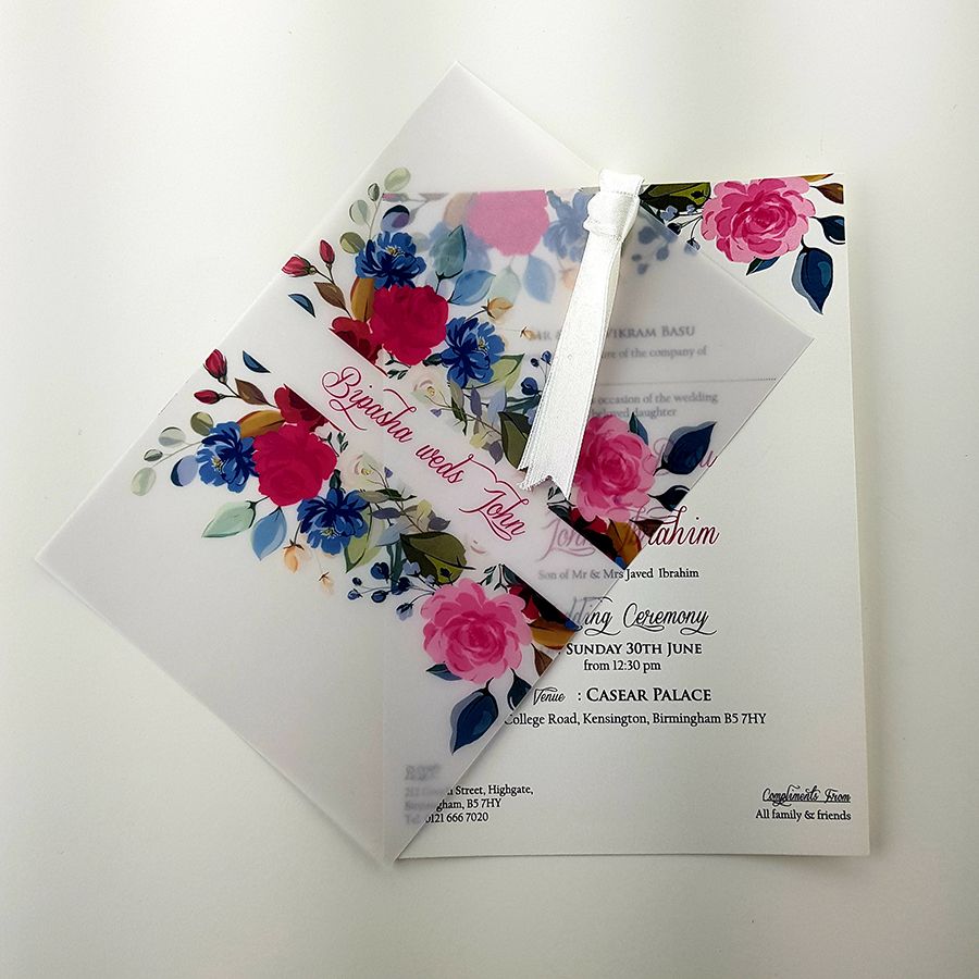 ABC 983 Vibrant Wildflower Modern Vellum Invitation – Shadicards.Com