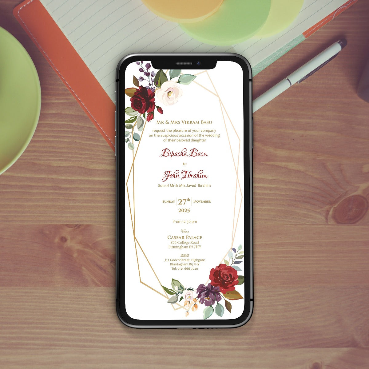 Floral Paperless Digital Invitation 1101 – Shadicards.Com