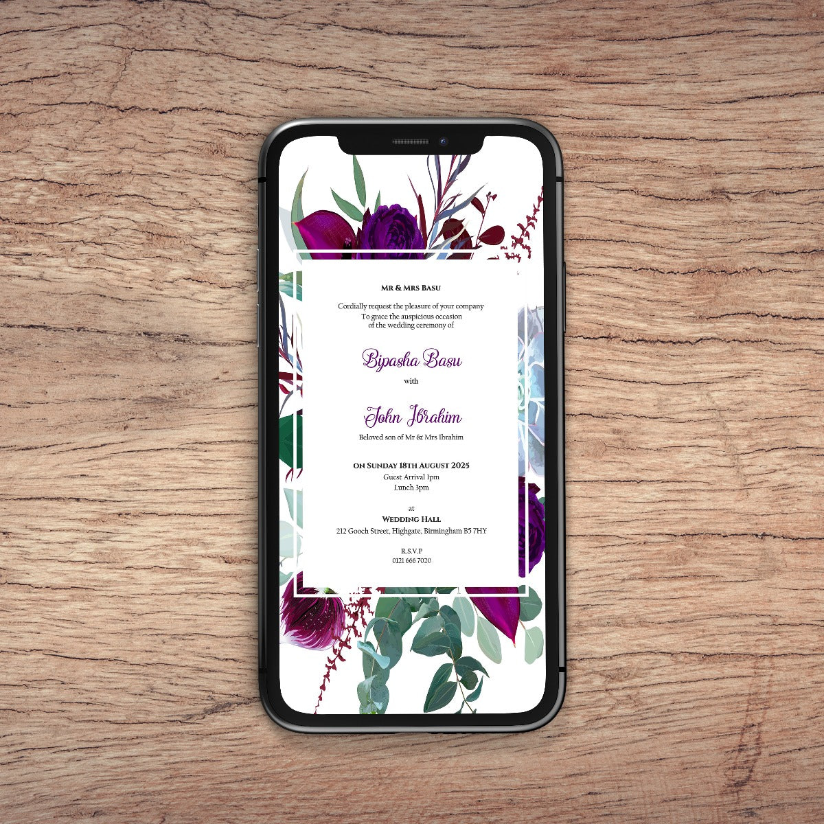 Floral Paperless Digital Invitation 1149 – Shadicards.Com