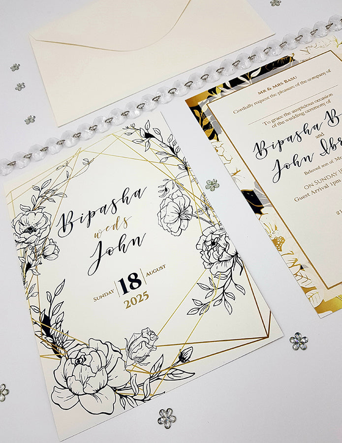 ABC 1058 Floral A5 Invitation – Shadicards.Com