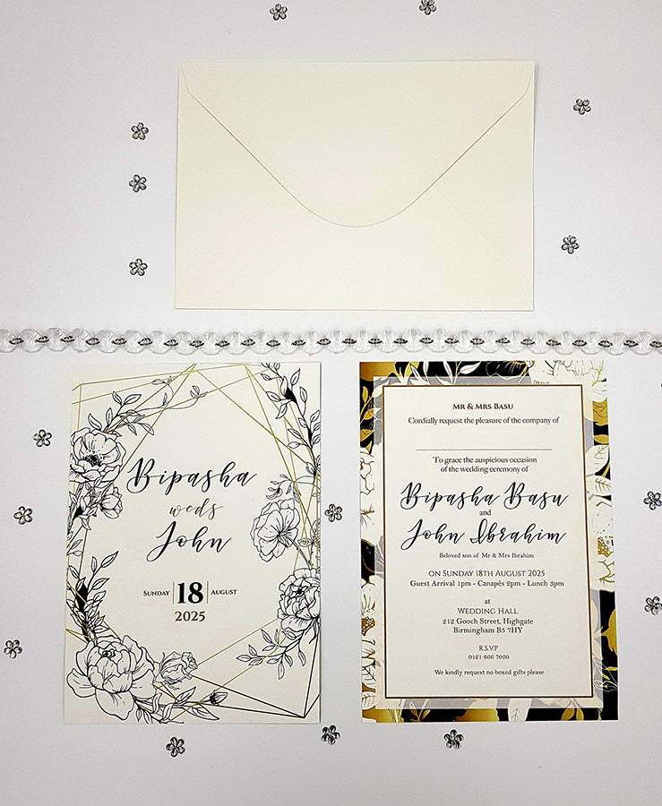 ABC 1058 Floral A5 Invitation – Shadicards.Com