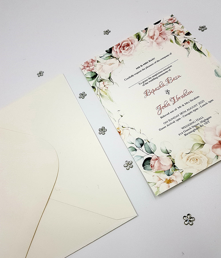ABC 1106 Floral A5 Invitation – Shadicards.Com