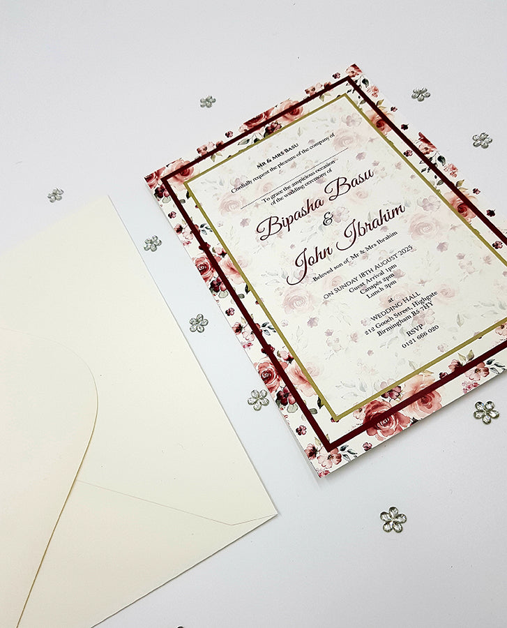 ABC 1111 Floral A5 Invitation – Shadicards.Com