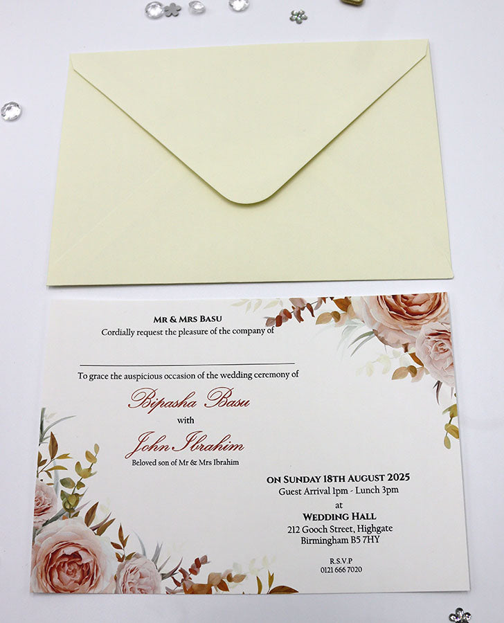 ABC 1138 A5 Floral Invitation – Shadicards.Com
