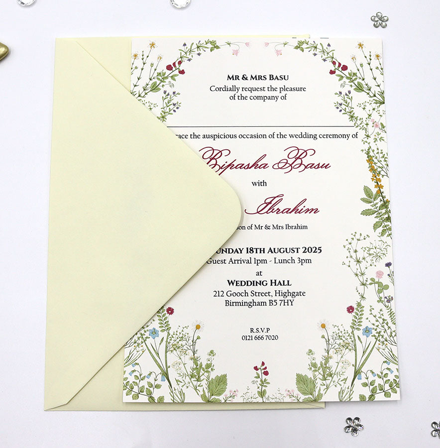 ABC 1139 Floral A5 Invitation – Shadicards.Com