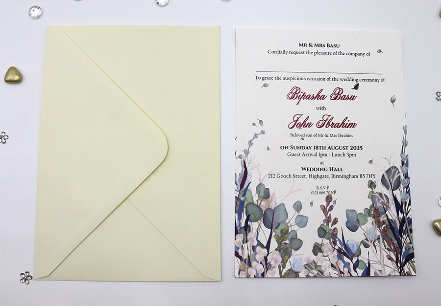 ABC 1148 Floral A5 Invitation – Shadicards.Com