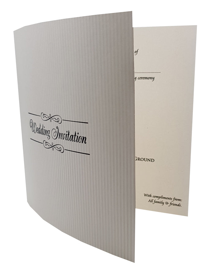 Budget Elegant Square Ribbed Card Wedding Invitation | Black Letterpre ...