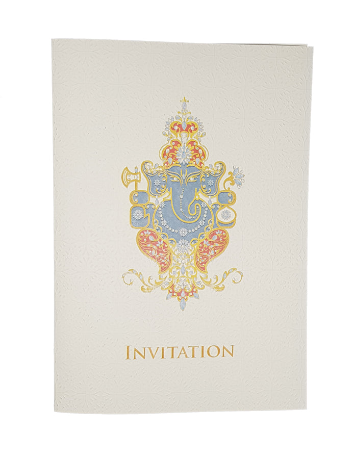 ABC 932 Hindu Ganesh Party Invitation Budget Card - Colorful Ganesh De ...