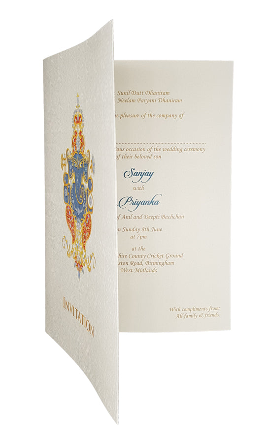 ABC 932 Hindu Ganesh Party Invitation Budget Card - Colorful Ganesh De ...