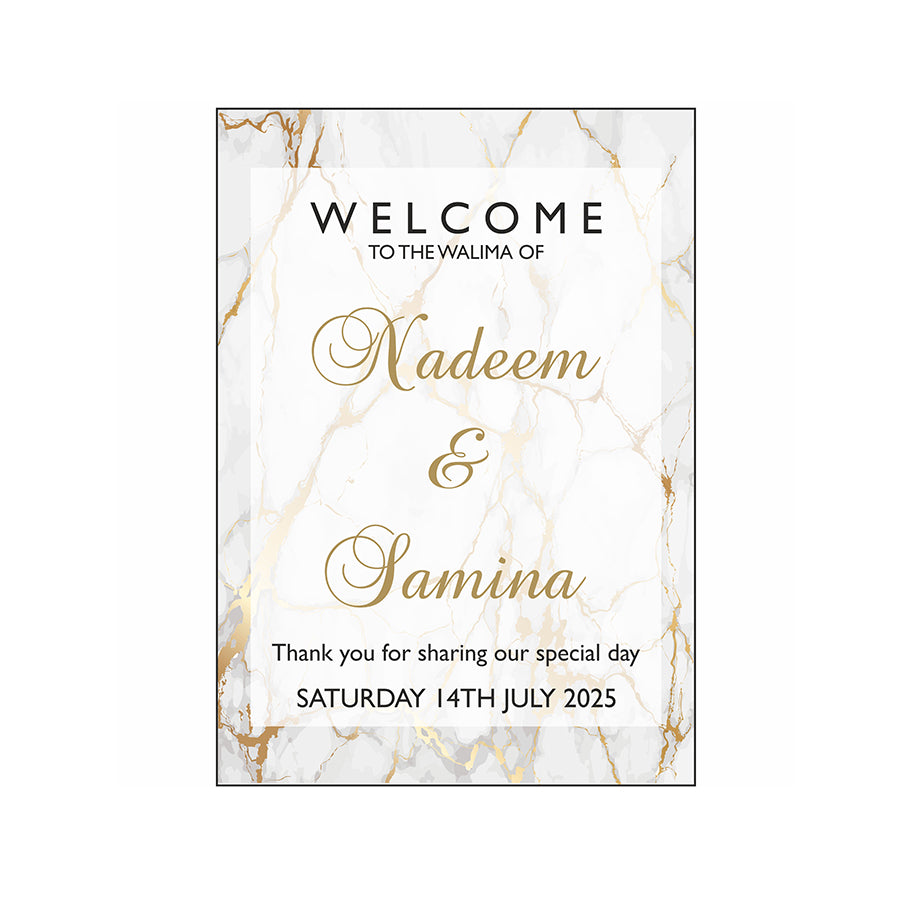Golden Marble – A1 Mounted Welcome Poster – Shadicards.Com
