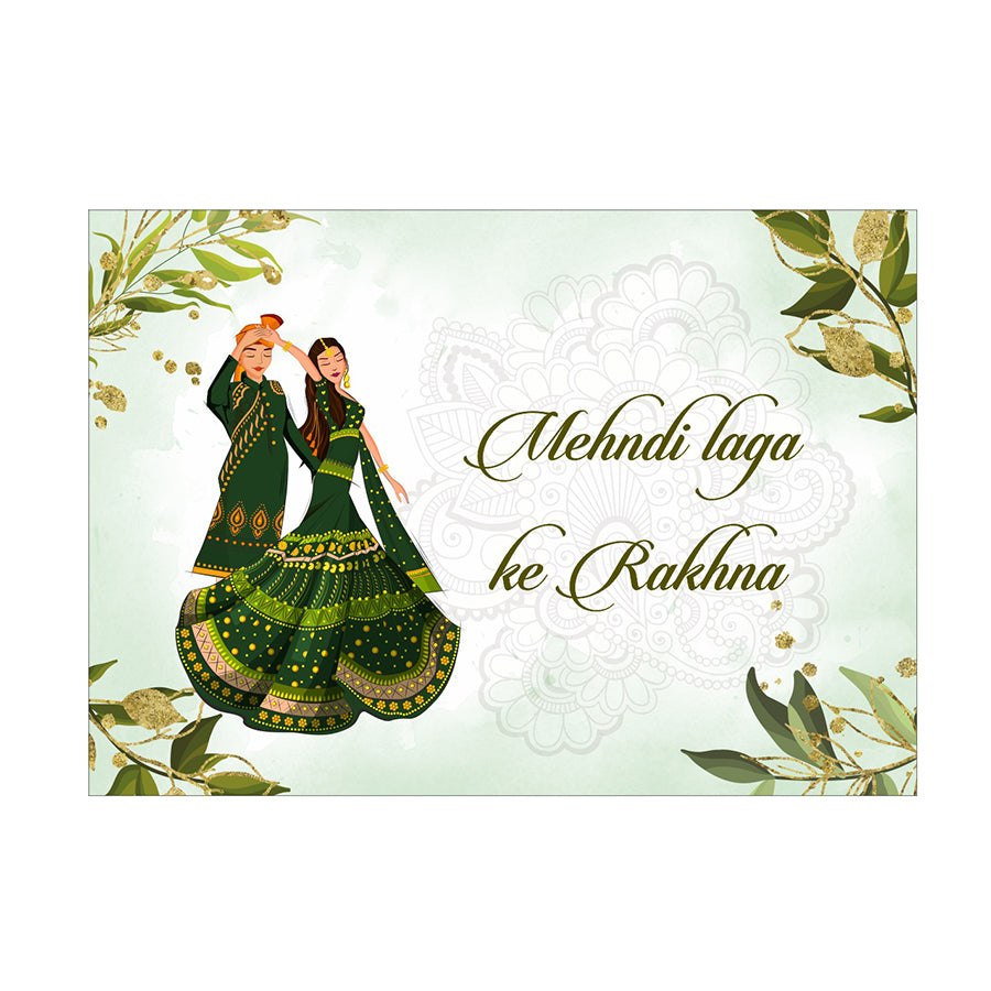 Mehndi Party 101 – A1 Mounted Welcome Poster – Shadicards.Com