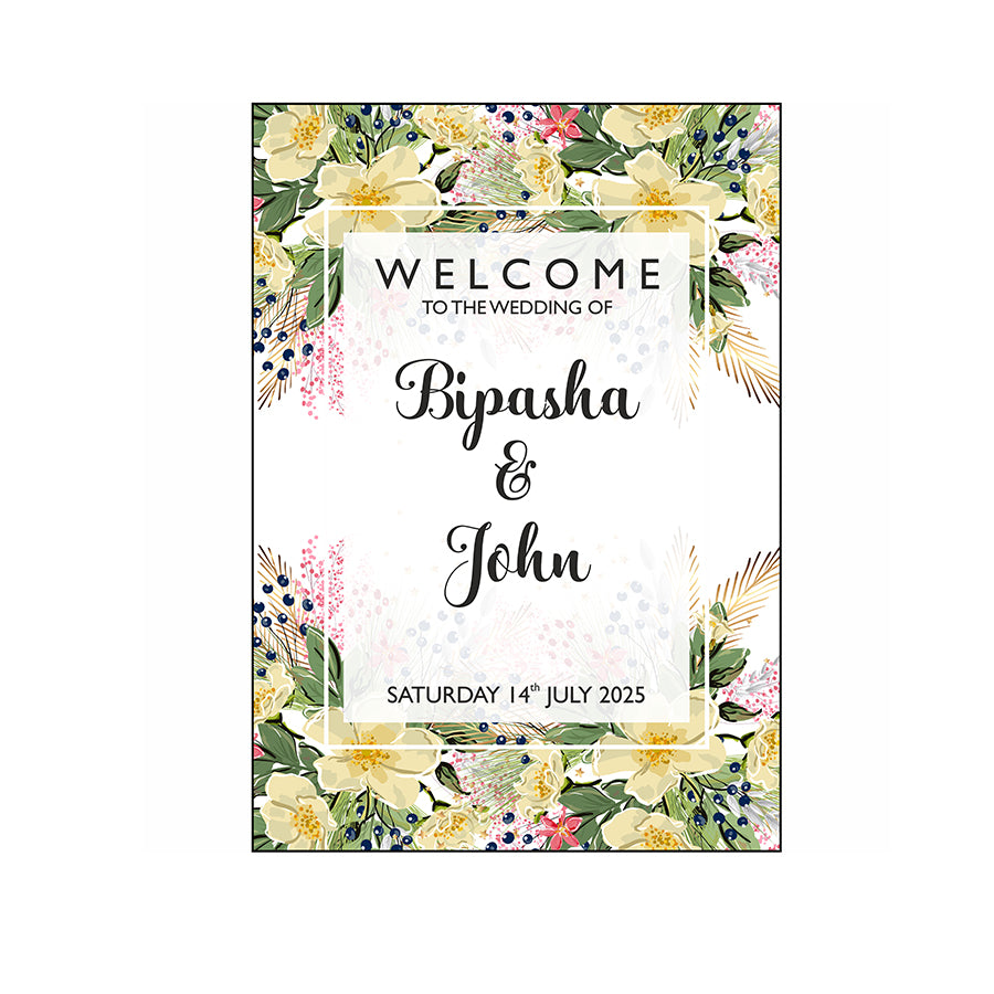 Yellow Green Messy – A1 Mounted Welcome Poster – Shadicards.Com