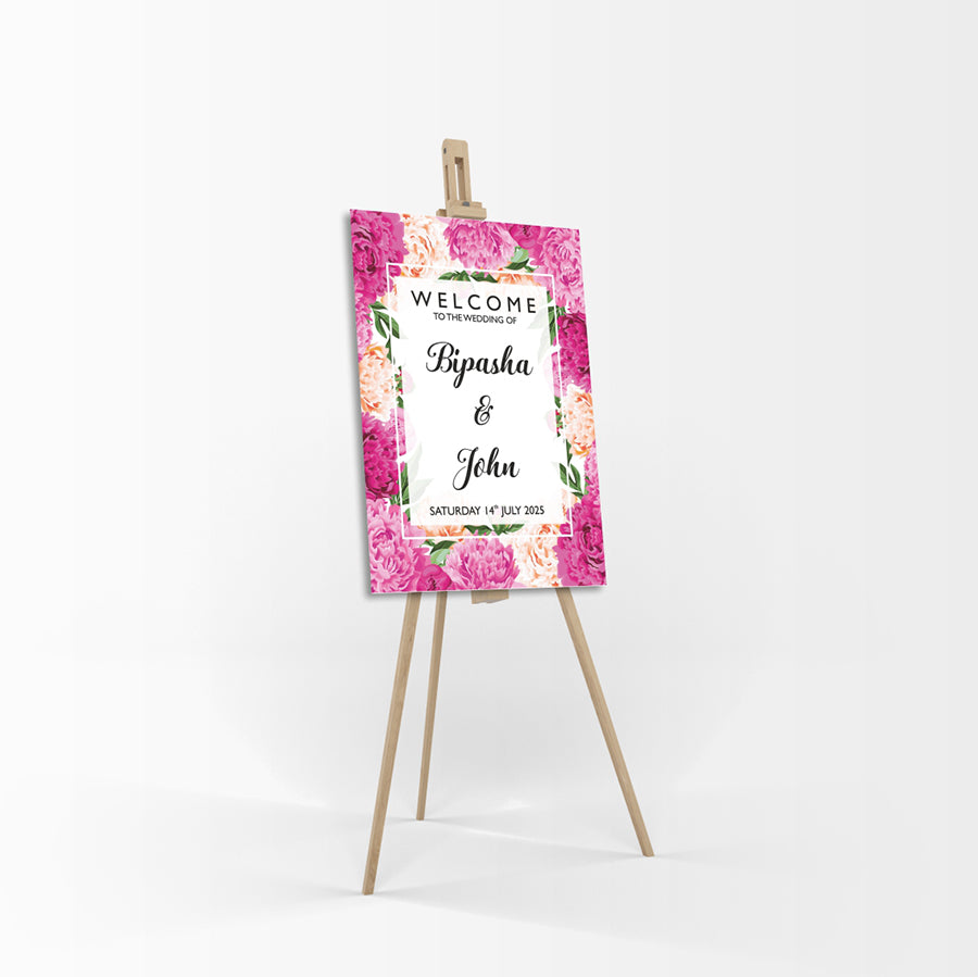 Vibrant Pink – A1 Mounted Welcome Poster – Shadicards.Com