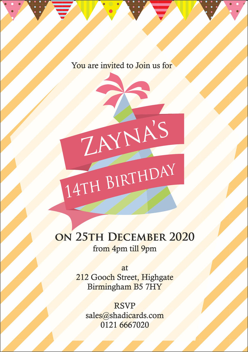 NZ 330 Birthday Invitation – Shadicards.Com