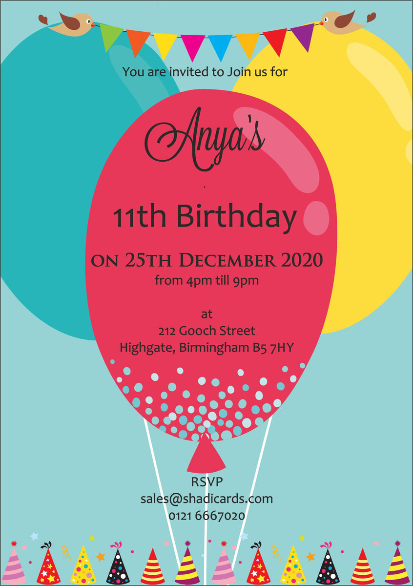 NZ 334 Birthday Invitation – Shadicards.Com