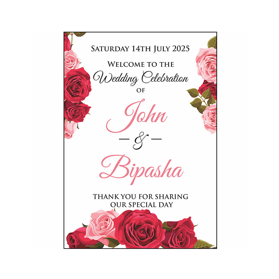 Red Rose – A1 Mounted Welcome Poster – Shadicards.Com