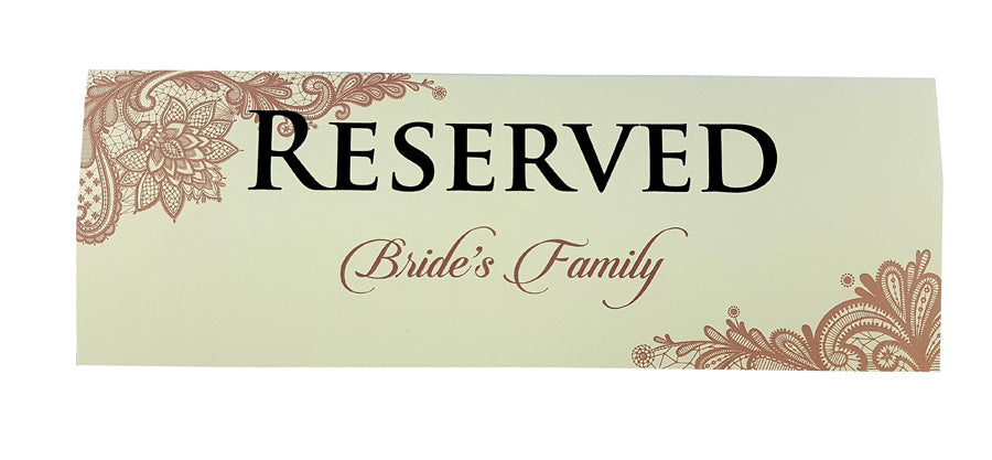 RV 108 Table Reserved Place Card – Elegant Gold Floral Corner Design ...